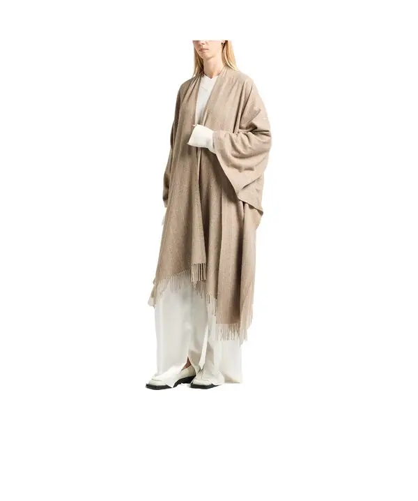Brunello Cucinelli Striped Open-front Shawl