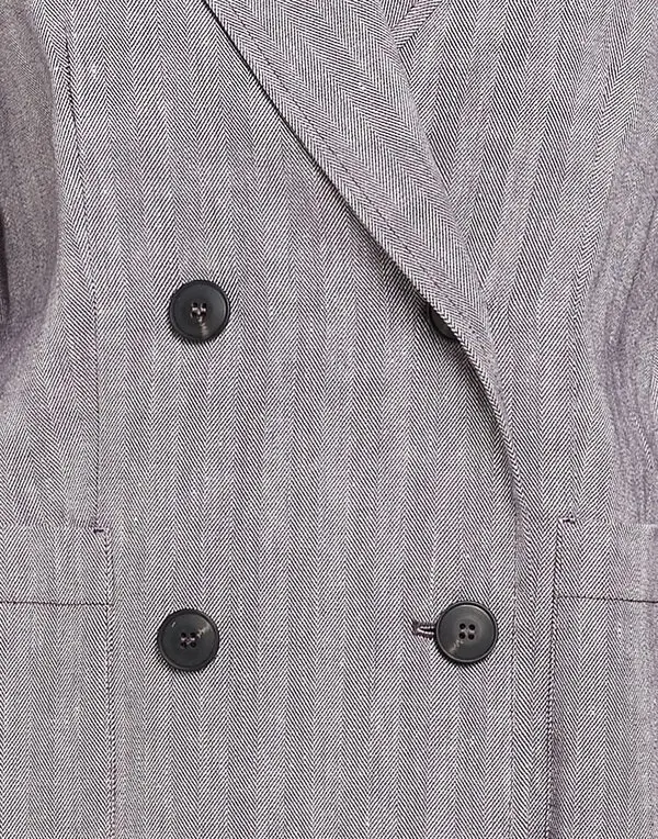 MAXCO. Max&co. Long-sleeve Double-breasted Blazer With Herringbone Jacquard