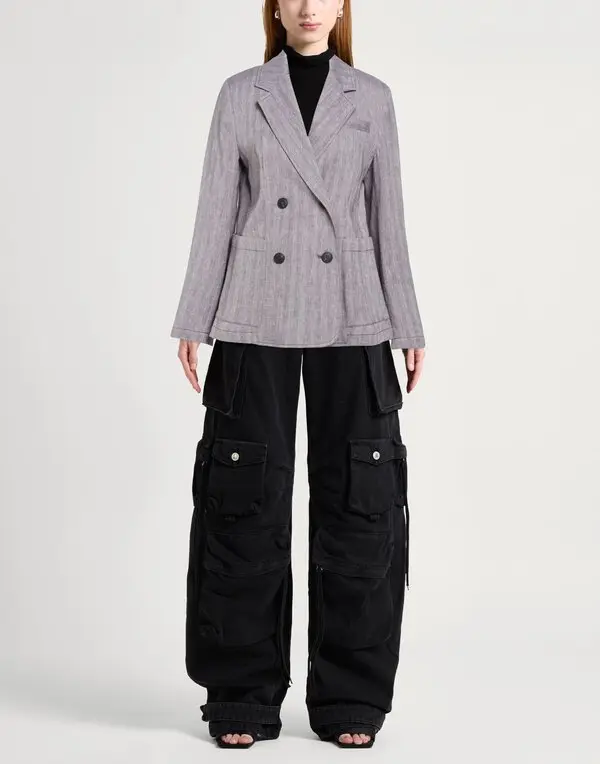 MAXCO. Max&co. Long-sleeve Double-breasted Blazer With Herringbone Jacquard