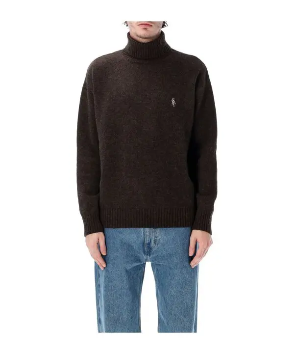 SPORTY  RICH Sporty & Rich Turtleneck Knitted Jumper With Embroidered Logo