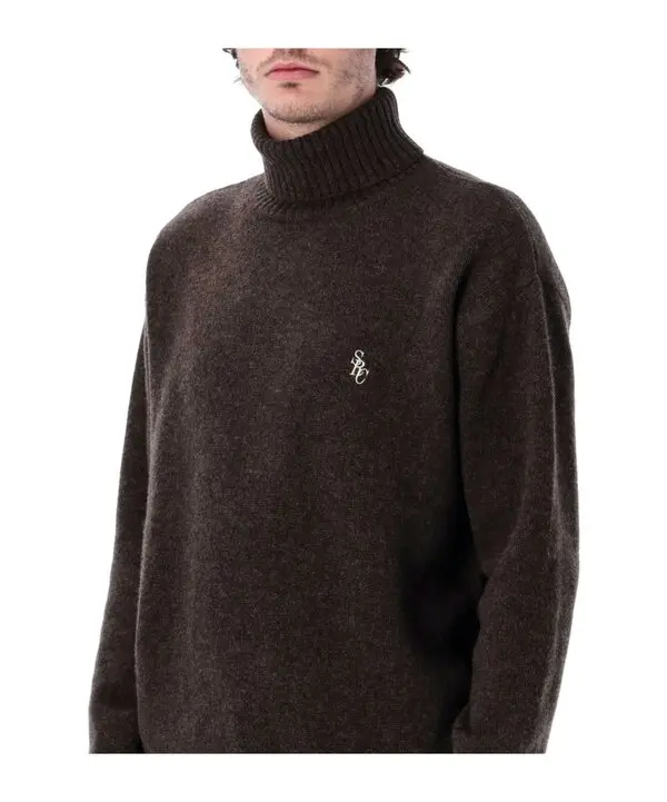 SPORTY  RICH Sporty & Rich Turtleneck Knitted Jumper With Embroidered Logo