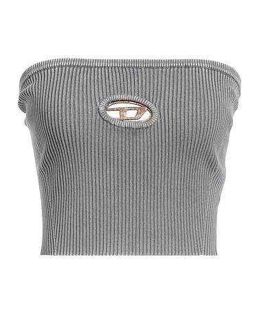 DIESEL® Ribbed Knit Strapless Tube Top - Grey