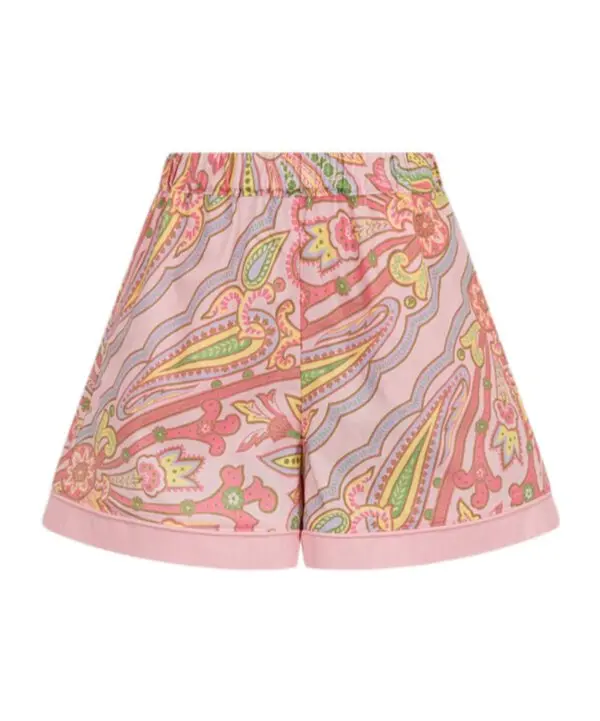 Etro Cotton Poplin Shorts With Scarf-inspired Print