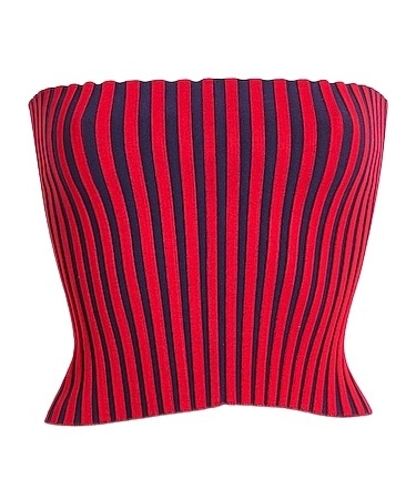 Tory Burch Two-tone Ribbed-knit Tube Top