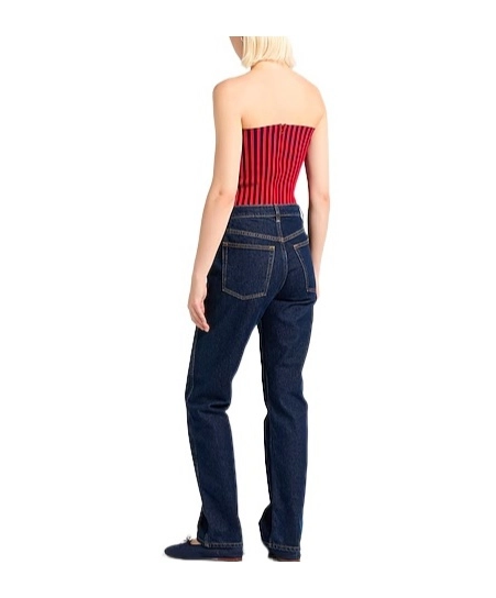 Tory Burch Two-tone Ribbed-knit Tube Top