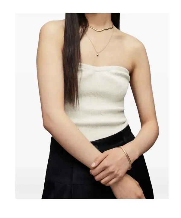ALLSAINTS Sleeveless Strapless Ribbed Top - White
