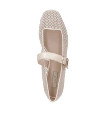 Liu Jo Mesh Buckle Strap Ballet Flats - White