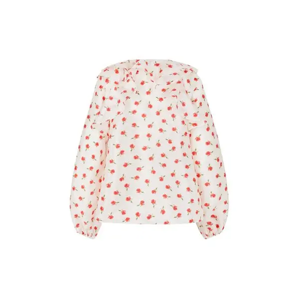 Stine Goya Printed Ruffled Shirt With Long Sleeves - Pink