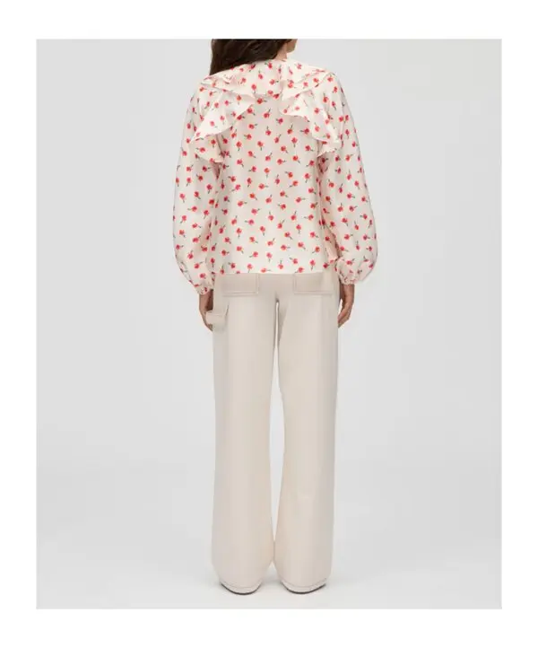 Stine Goya Printed Ruffled Shirt With Long Sleeves - Pink