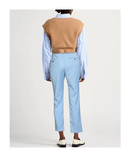 Max Mara Plain Cool Wool Tapered Trousers - Blue