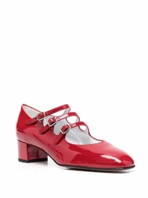CAREL Patent Leather Mid Heel Mary Janes