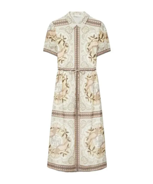 Tory Burch Cinched Cotton Zip Dress