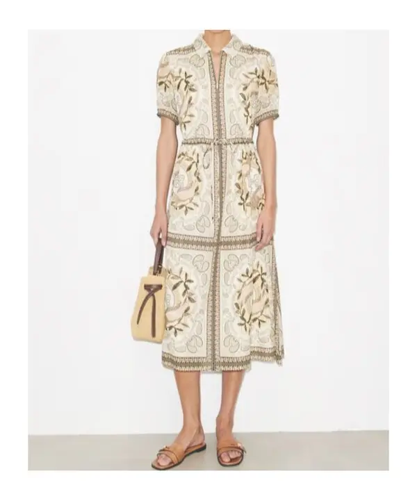 Tory Burch Cinched Cotton Zip Dress