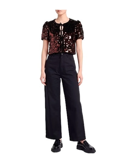 GANNI Solid Colour Short-sleeve Top