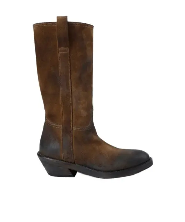 ANN DEMEULEMEESTER Suede Boots - Black