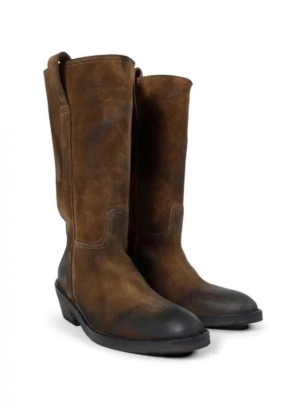 ANN DEMEULEMEESTER Suede Boots - Black