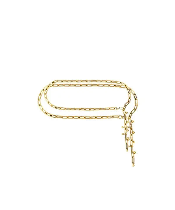 Etro Belt With Chain And Bead Details - Nude