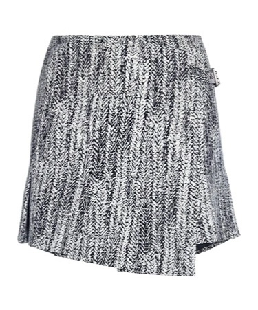 GANNI Two-tone Tweed Wrap Skirt