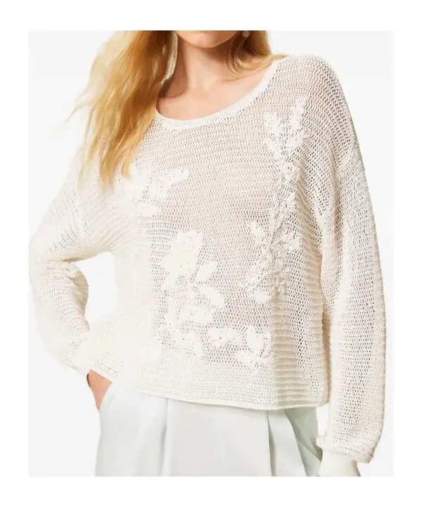 TWINSET Embroidered Round Neck Sweater