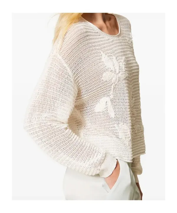TWINSET Embroidered Round Neck Sweater