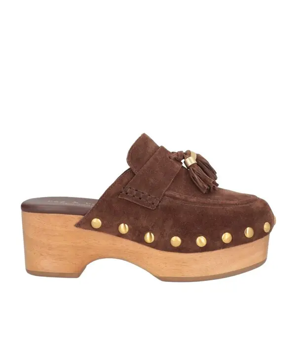 Rag & Bone Suede Platform Clogs With Tassel Detail