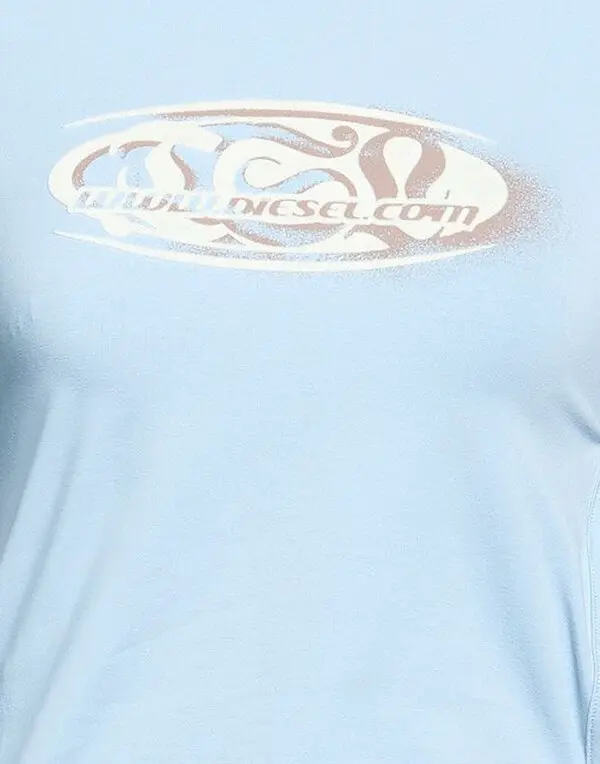 DIESEL® Printed Short-sleeve T-shirt With Side Tie Detail - Blue