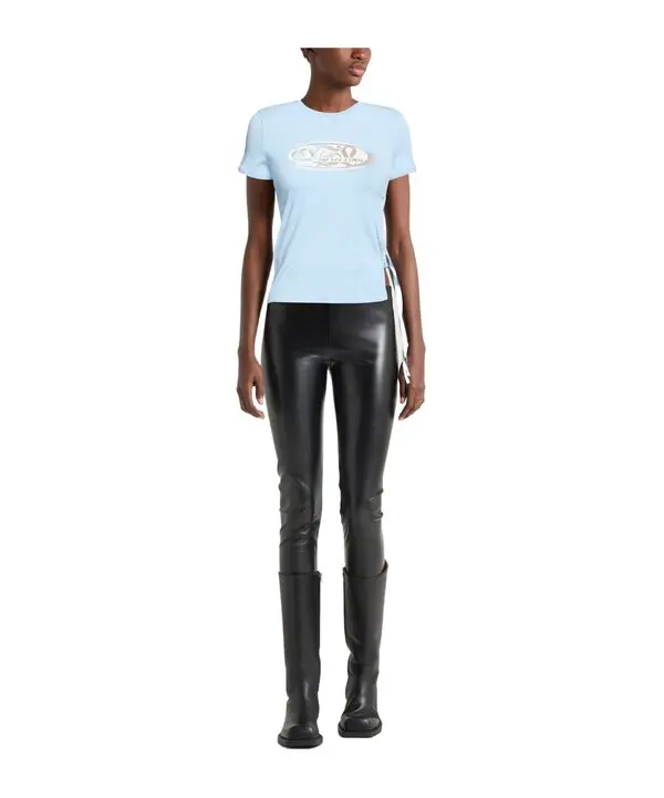 DIESEL® Printed Short-sleeve T-shirt With Side Tie Detail - Blue