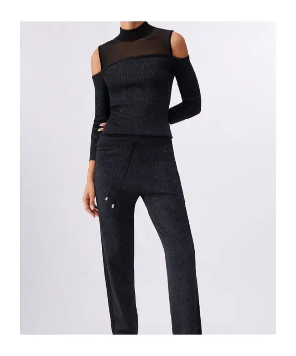 Liu Jo Cold-shoulder Mesh Insert T-shirt