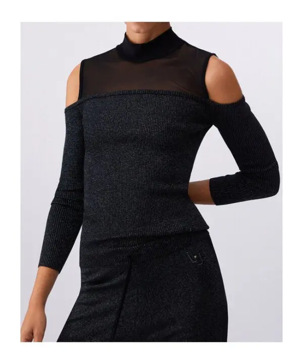 Liu Jo Cold-shoulder Mesh Insert T-shirt