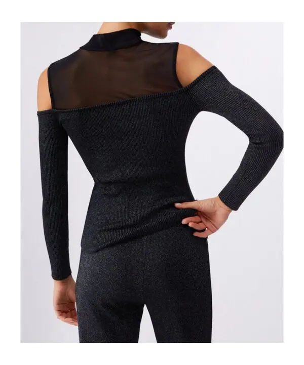 Liu Jo Cold-shoulder Mesh Insert T-shirt