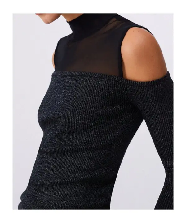 Liu Jo Cold-shoulder Mesh Insert T-shirt