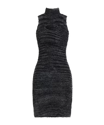 DIESEL® Two-tone Sleeveless Turtleneck Knit Dress