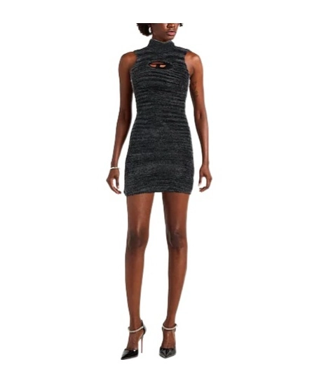 DIESEL® Two-tone Sleeveless Turtleneck Knit Dress