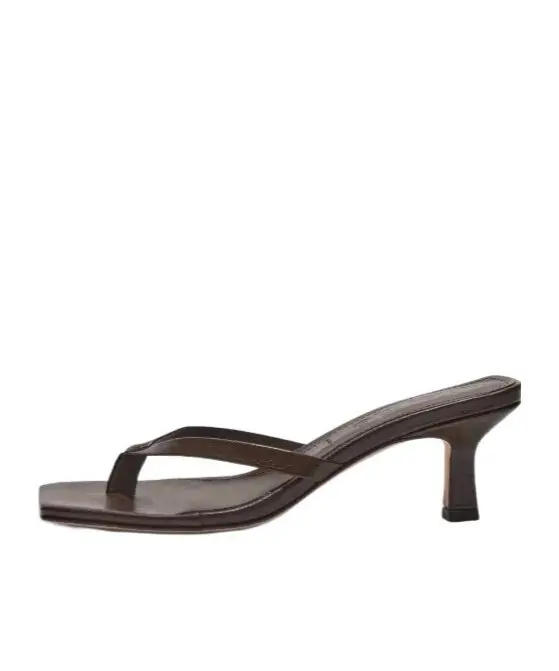 AeydĒ Thong Square Toe Kitten Heel Sandals