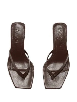 AeydĒ Thong Square Toe Kitten Heel Sandals