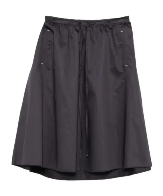 LOW CLASSIC Drawstring Cotton Midi Skirt