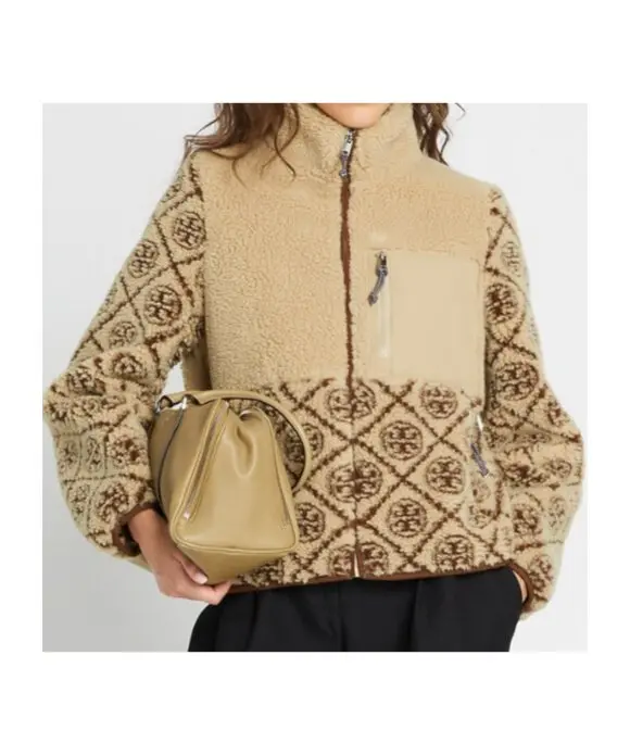 Tory Burch Logo Fleece Zip Jacket