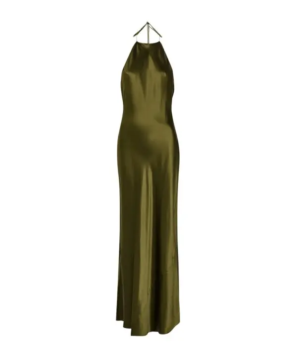 REFORMATION Halterneck Maxi Dress - Green
