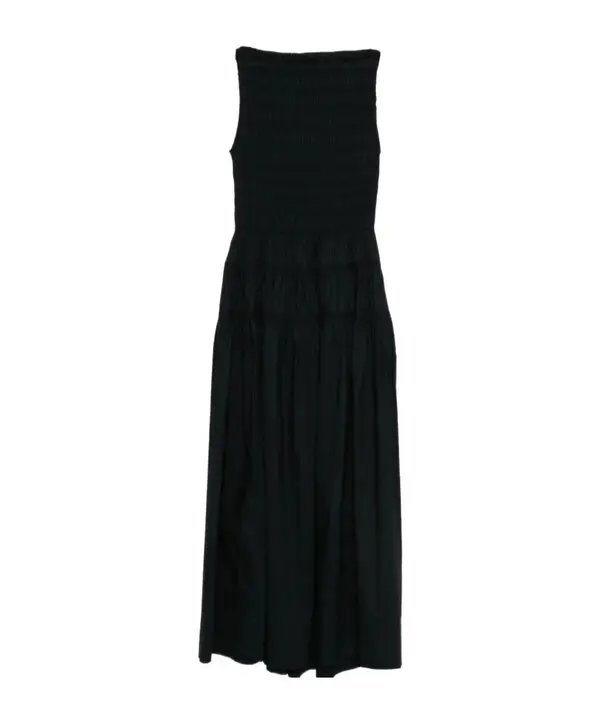 DÔEN Sleeveless Shirred Midi Dress