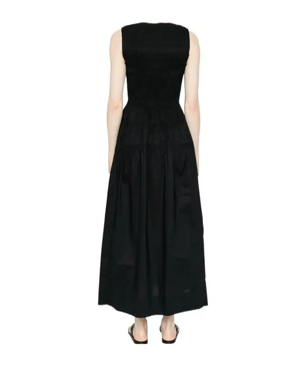 DÔEN Sleeveless Shirred Midi Dress