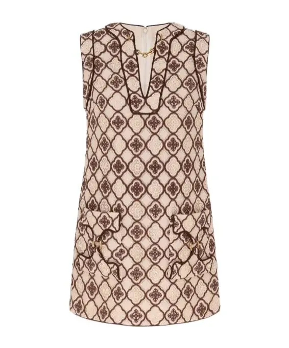 Zimmermann Luna Guipure Mini Shift Dress - Nude