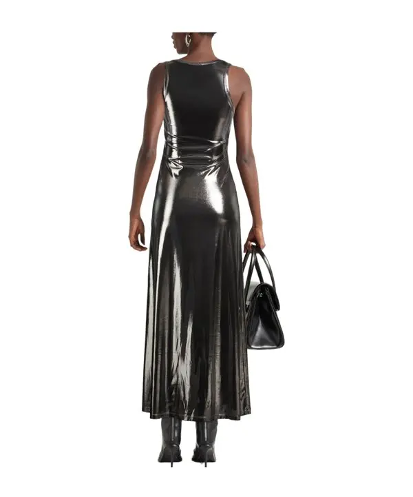 DIESEL® Sleeveless Metallic Jersey Maxi Dress