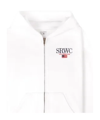 SPORTY  RICH Sporty & Rich Zipped Hooded Sweatshirt
