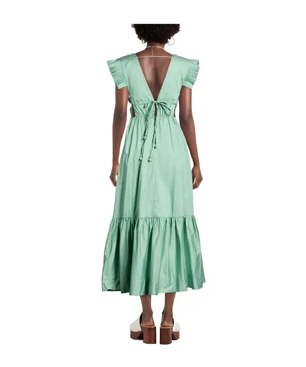 Farm Rio Flared Maxi Dress With Pleated Details