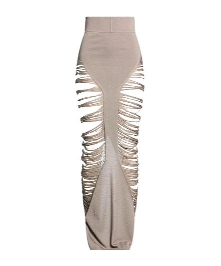 Rick Owens Metallic Knitted Pencil Skirt
