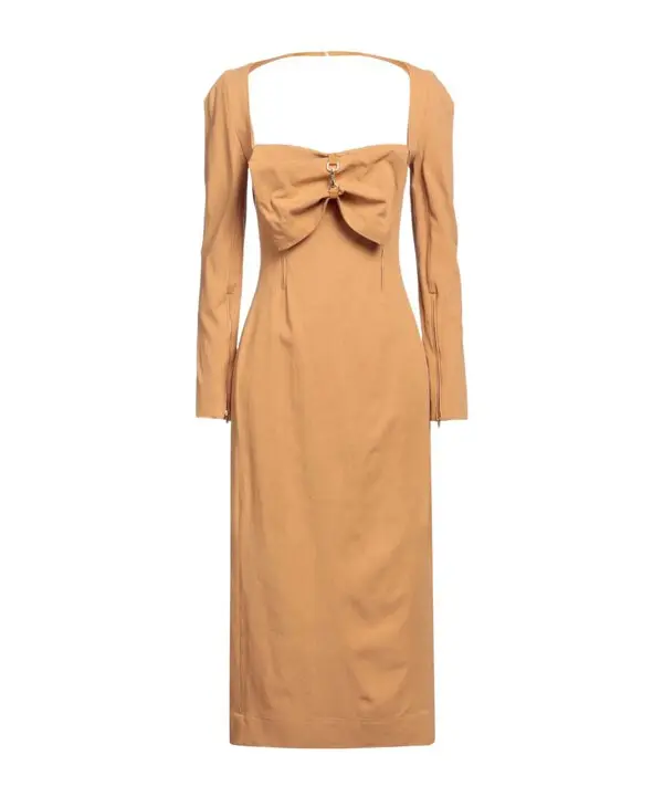 Jacquemus Midi Dress With Bow Detail And Sweetheart Neckline