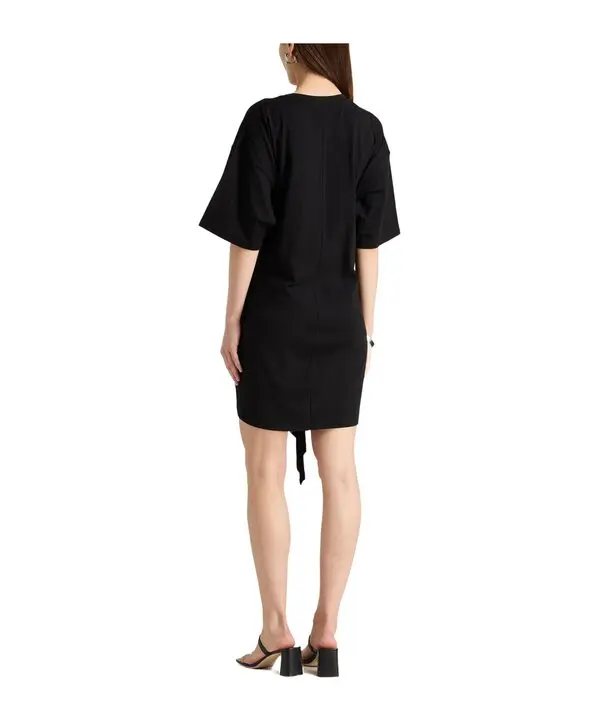 DIESEL® Oversized T-shirt Dress With Knot Detail - Black