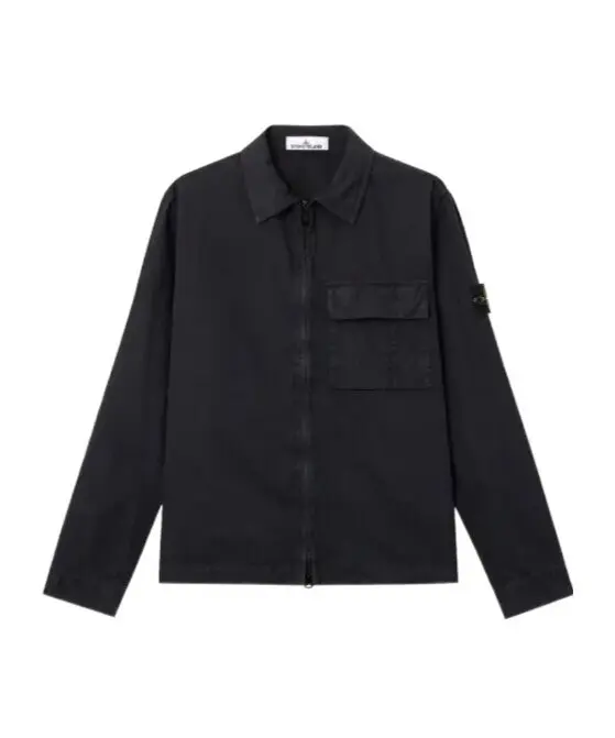 Stone Island Logo-patch Flap-pocket Zipped Overshirt
