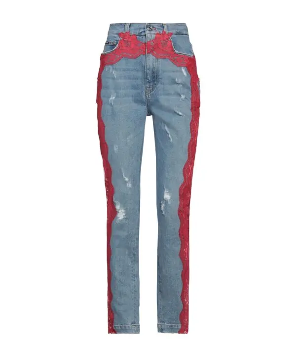 Dolce & Gabbana Straight-leg Jeans With Lace Detailing