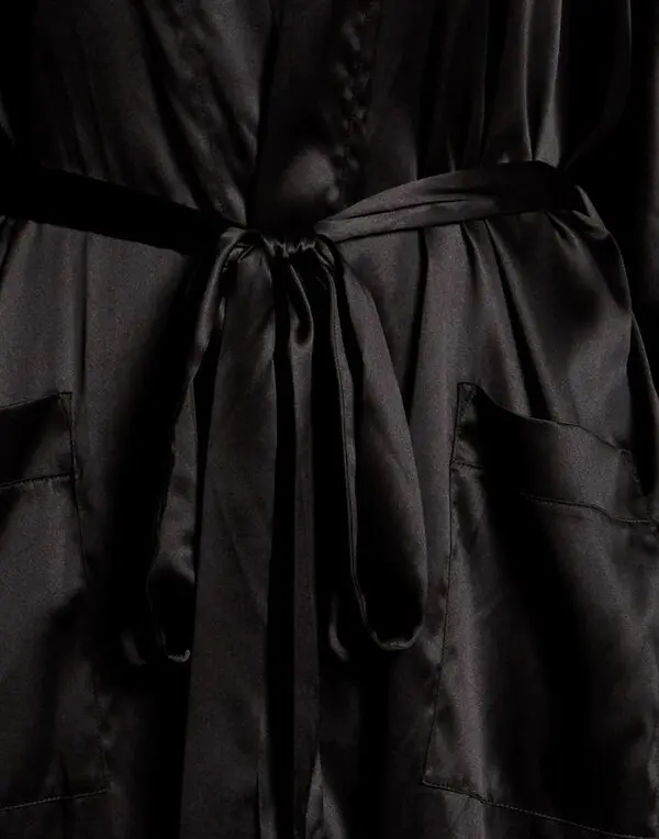 Dolce & Gabbana Satin Robe With Lace Trims